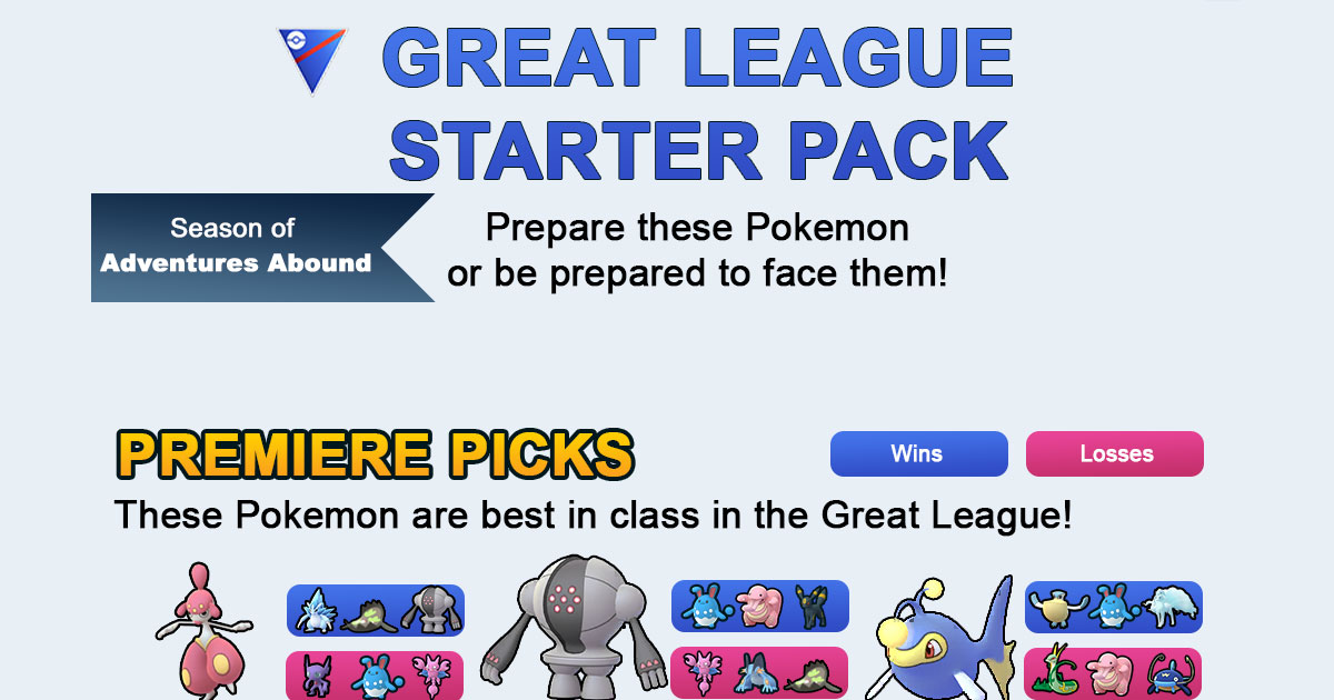 Great League Starter Pack for Season of Adventures Abound | PvPoke